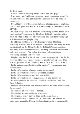 A Framework for Thinking EthicallyThis document is designed as a.docx