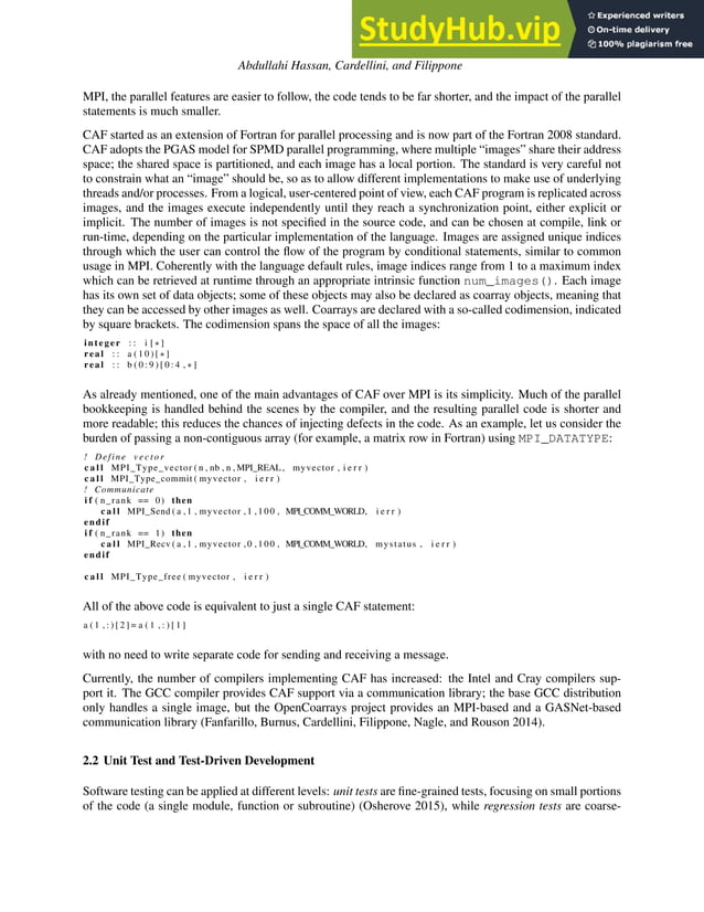 A Framework For Unit Testing With Coarray Fortran Pdf 