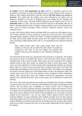 A Framework Of A Computer-Based Essay Marking System For ESL Writing. | PDF