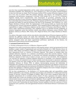 A Framework Of IS Business Alignment Management Practices To Improve The Design Of IT Governance ...