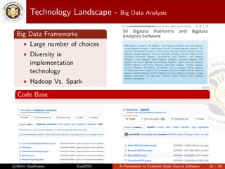 EvalOSS : A Framework to Evaluate Open Source Software | PPT