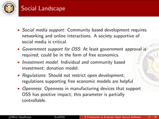 EvalOSS : A Framework to Evaluate Open Source Software | PPT