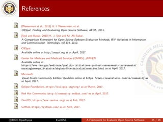 EvalOSS : A Framework to Evaluate Open Source Software | PPT