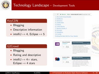 EvalOSS : A Framework to Evaluate Open Source Software | PPT