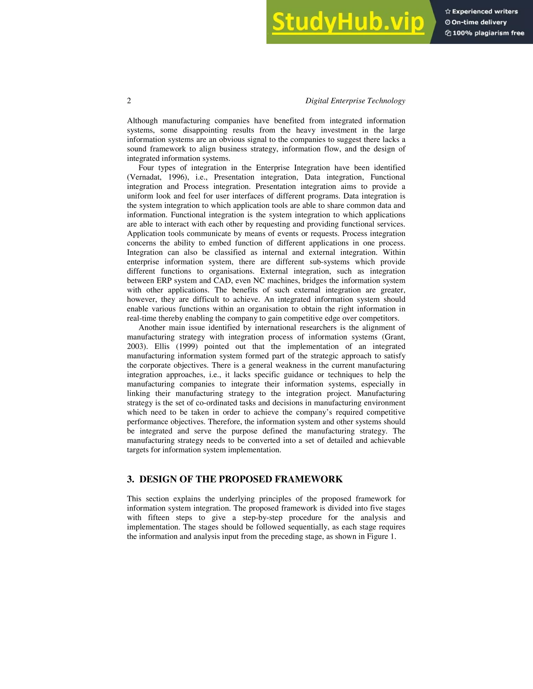 A Framework To Integrate Manufacturing Information Systems | PDF