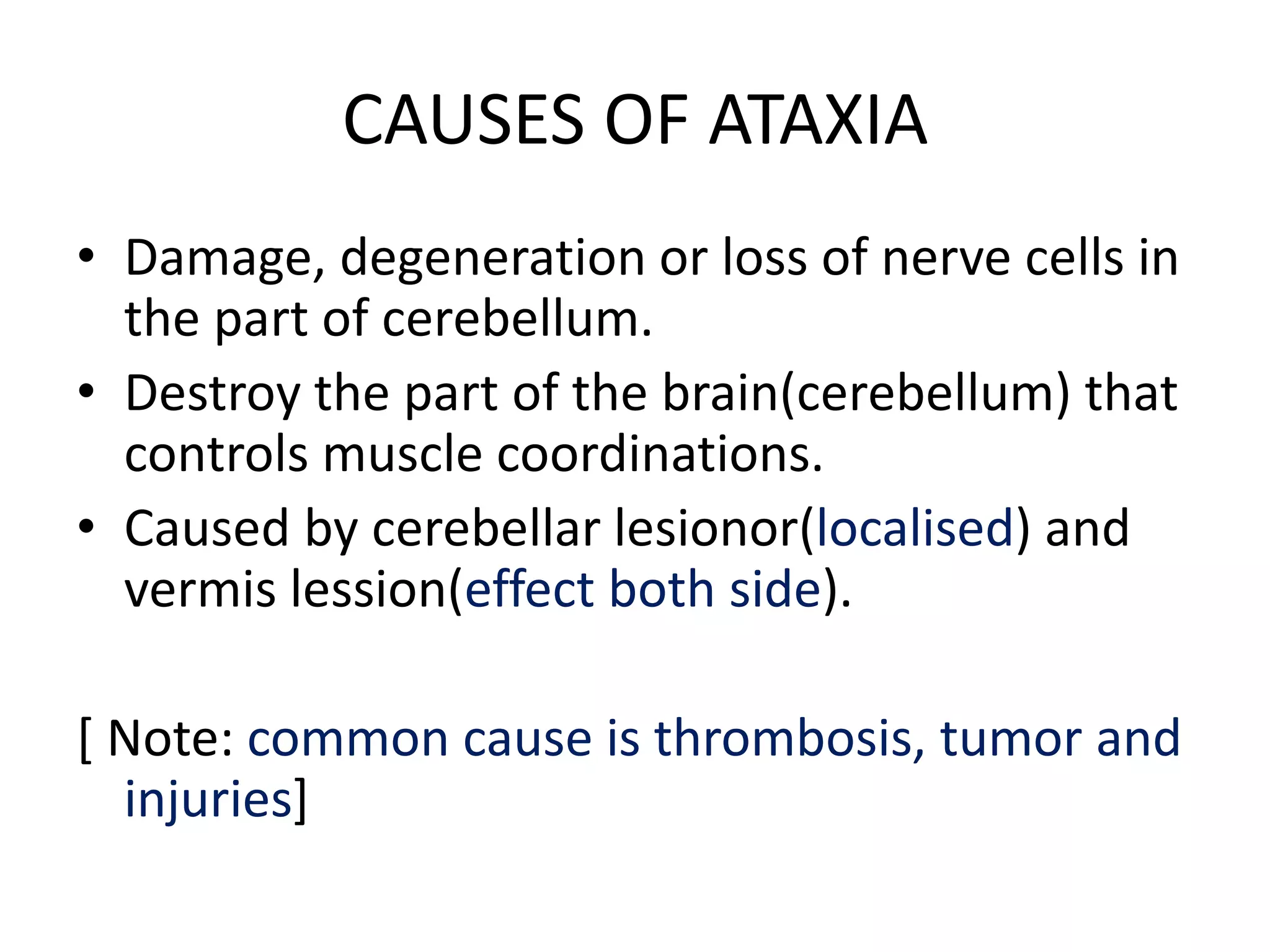 cerebellar dysfunction-ppt | PPTX
