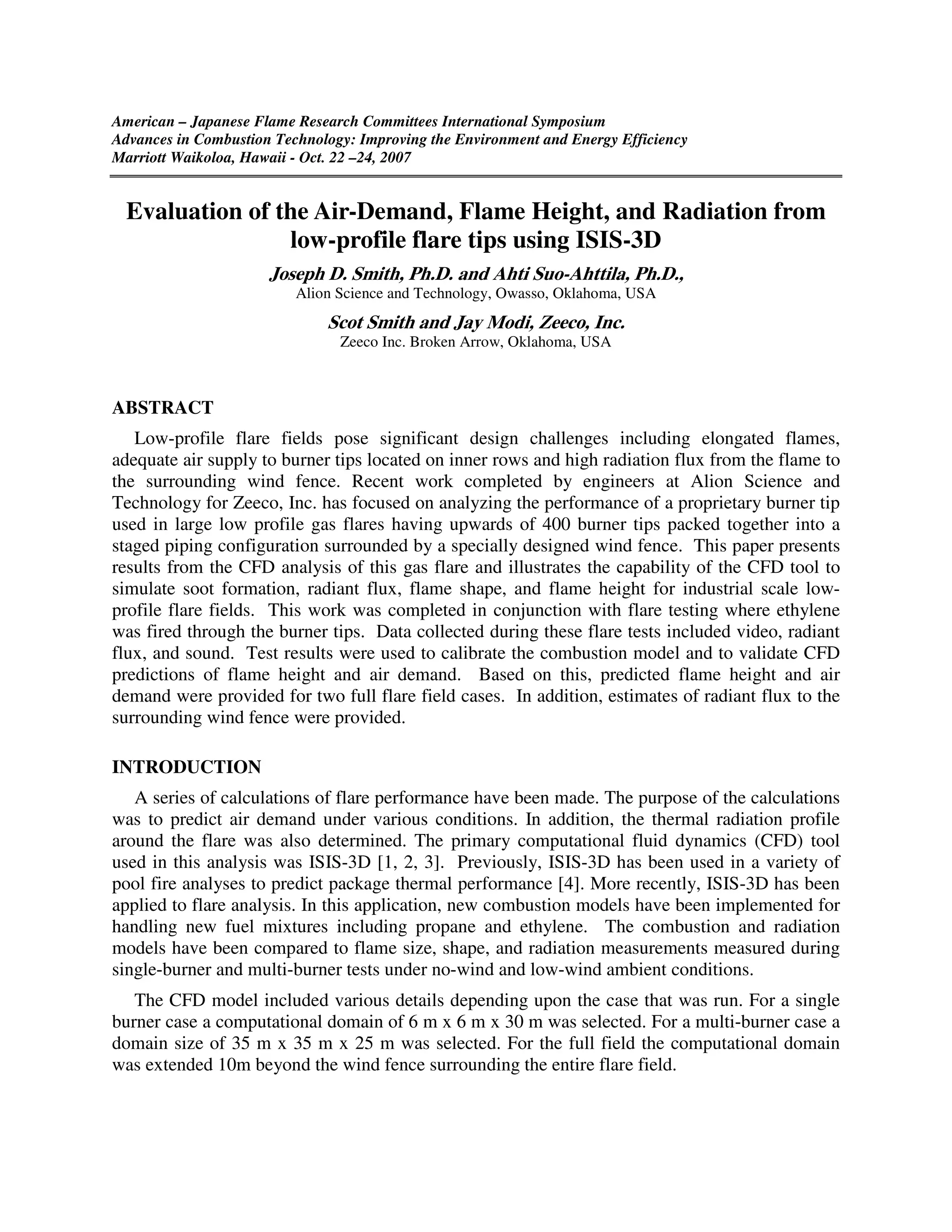 2007 AFRC-JFRC Flare Tip Analysis Using CFD | PDF