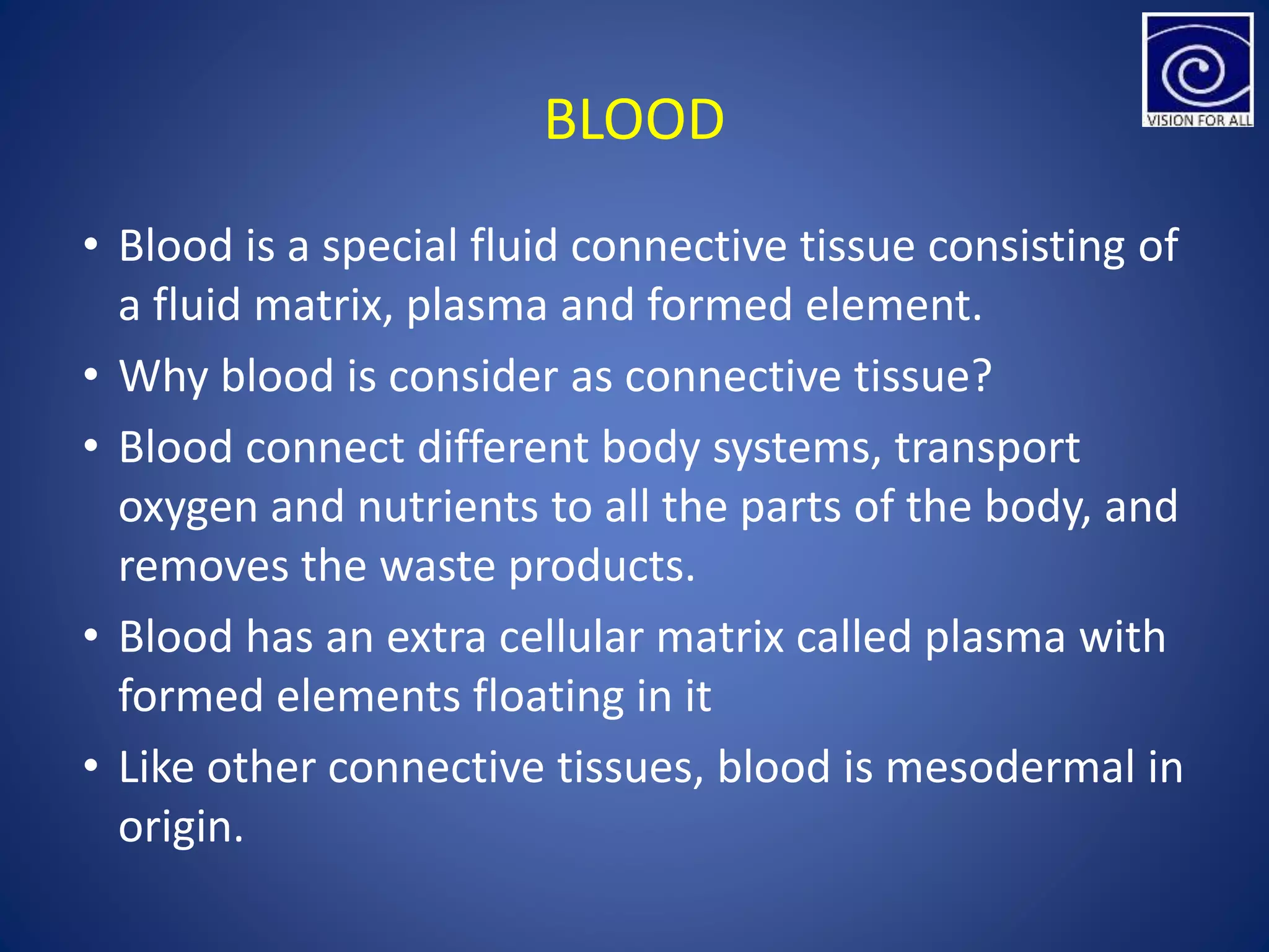 Blood Erythrocytes (red blood cells) Leukocytes (white blood cells ...