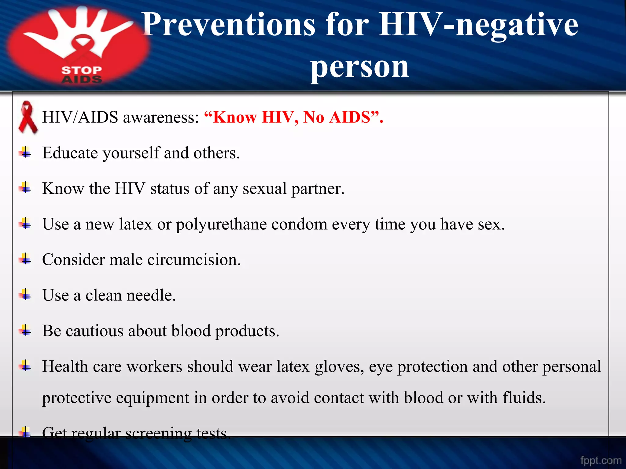Prevention and control of aids | PPT