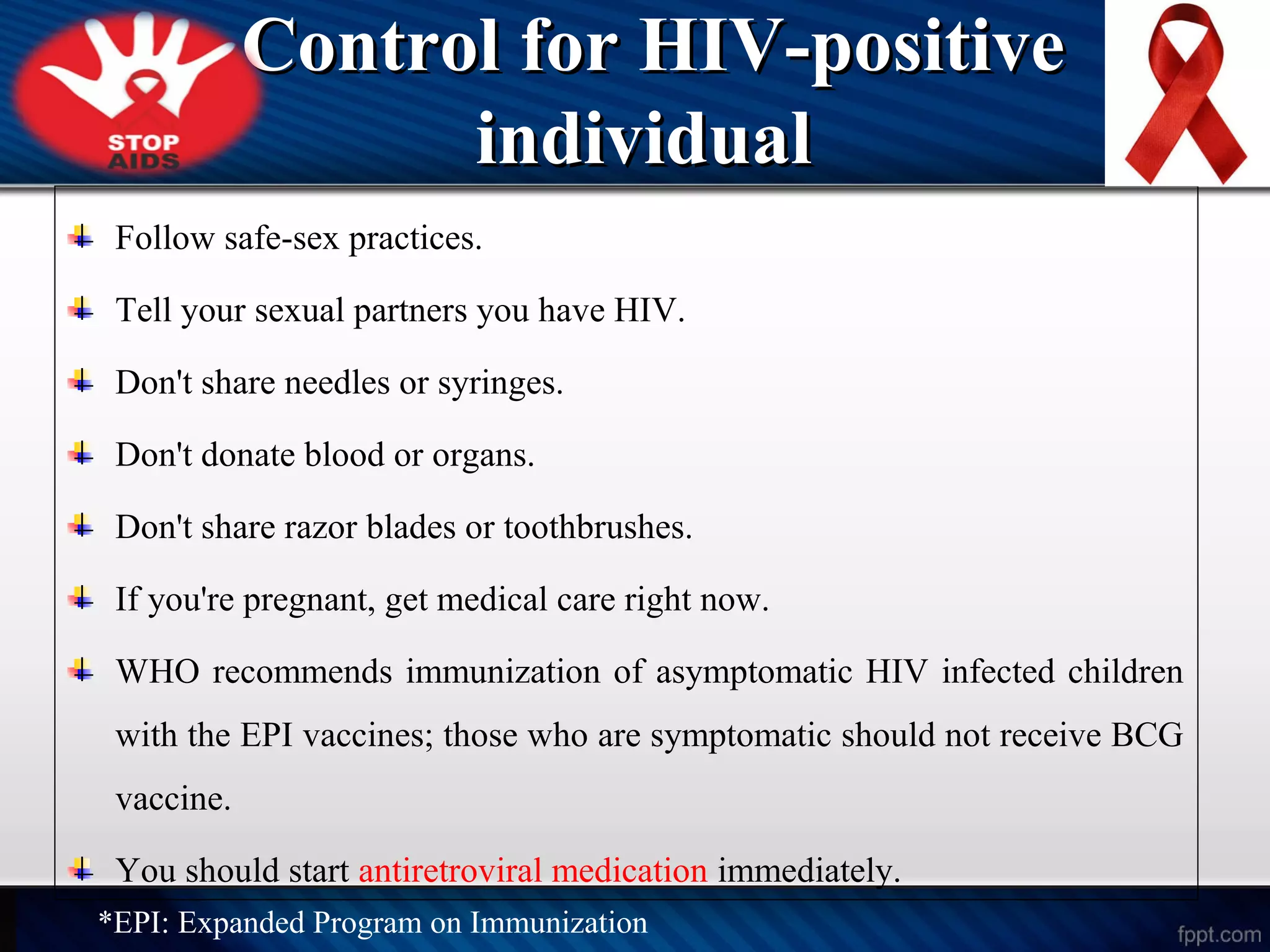 Prevention and control of aids | PPT