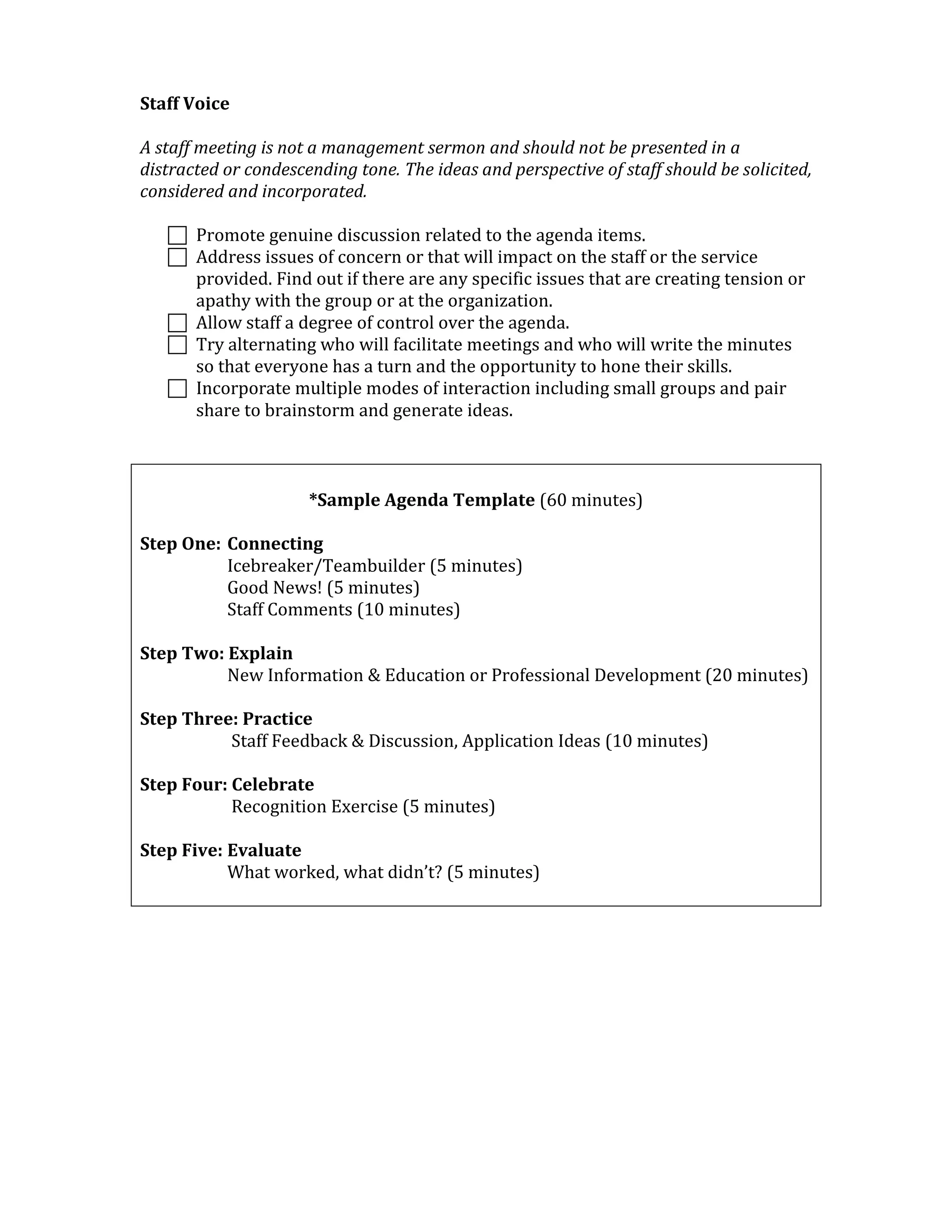 A fresh approach to staff meetings handout (2) | PDF