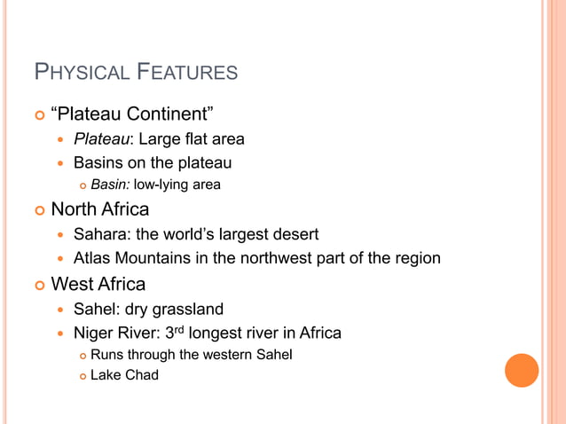 Africa physical geography | PPTX | Africa Travel | Travel Locations