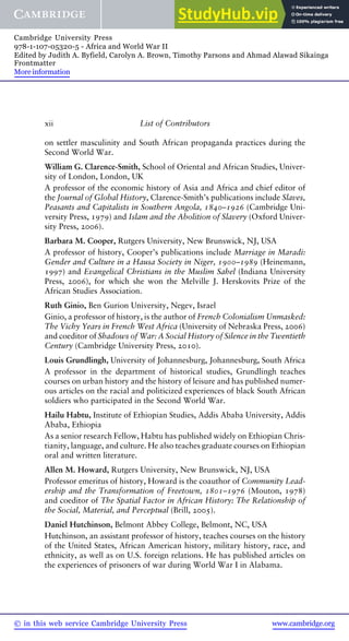 Africa And World War II | PDF