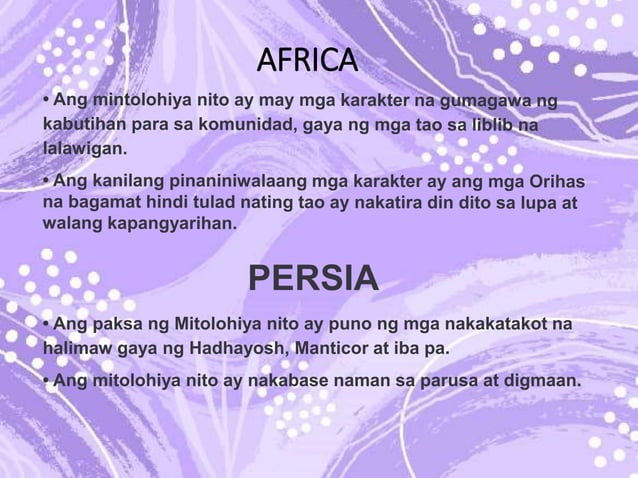 MITOLOHIYA MULA SA AFRICA AT PERSIA | PPTX