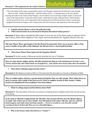 Africa Before European Arrival DBQ | PDF