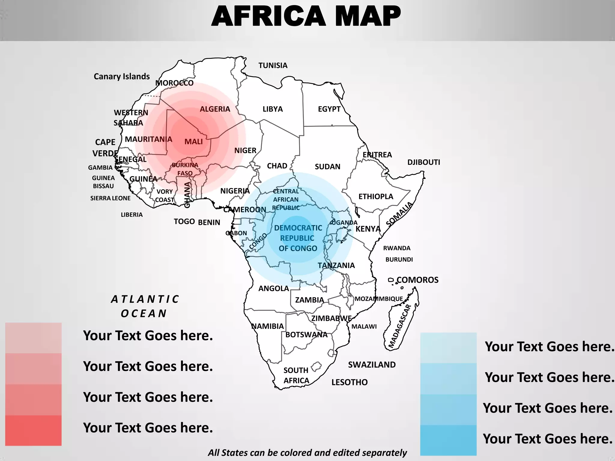 Africa editable continent map with countries | PPTX