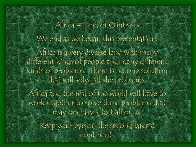Africa, Land Of Contrasts | PPT