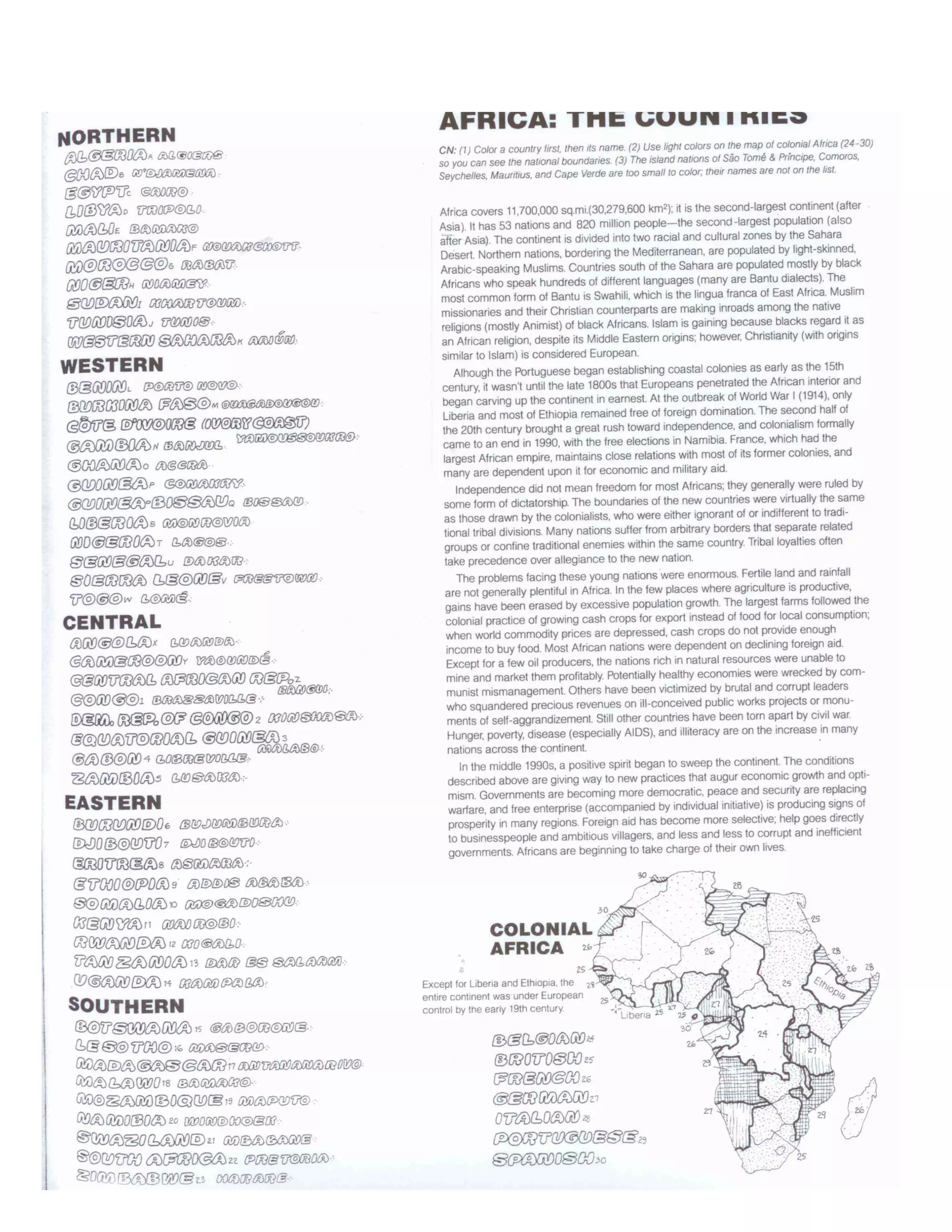 Africa map packet | PDF