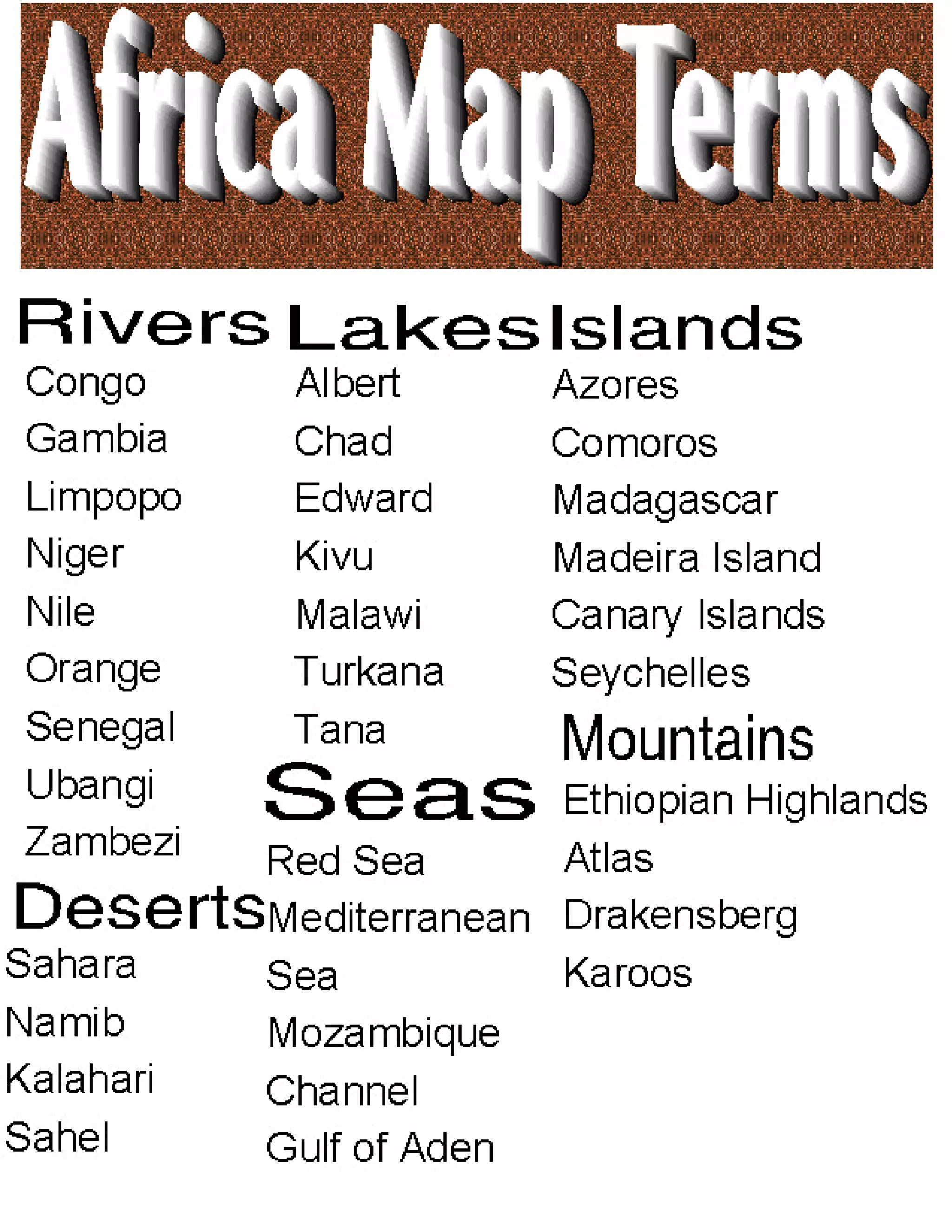 Africa map packet | PDF