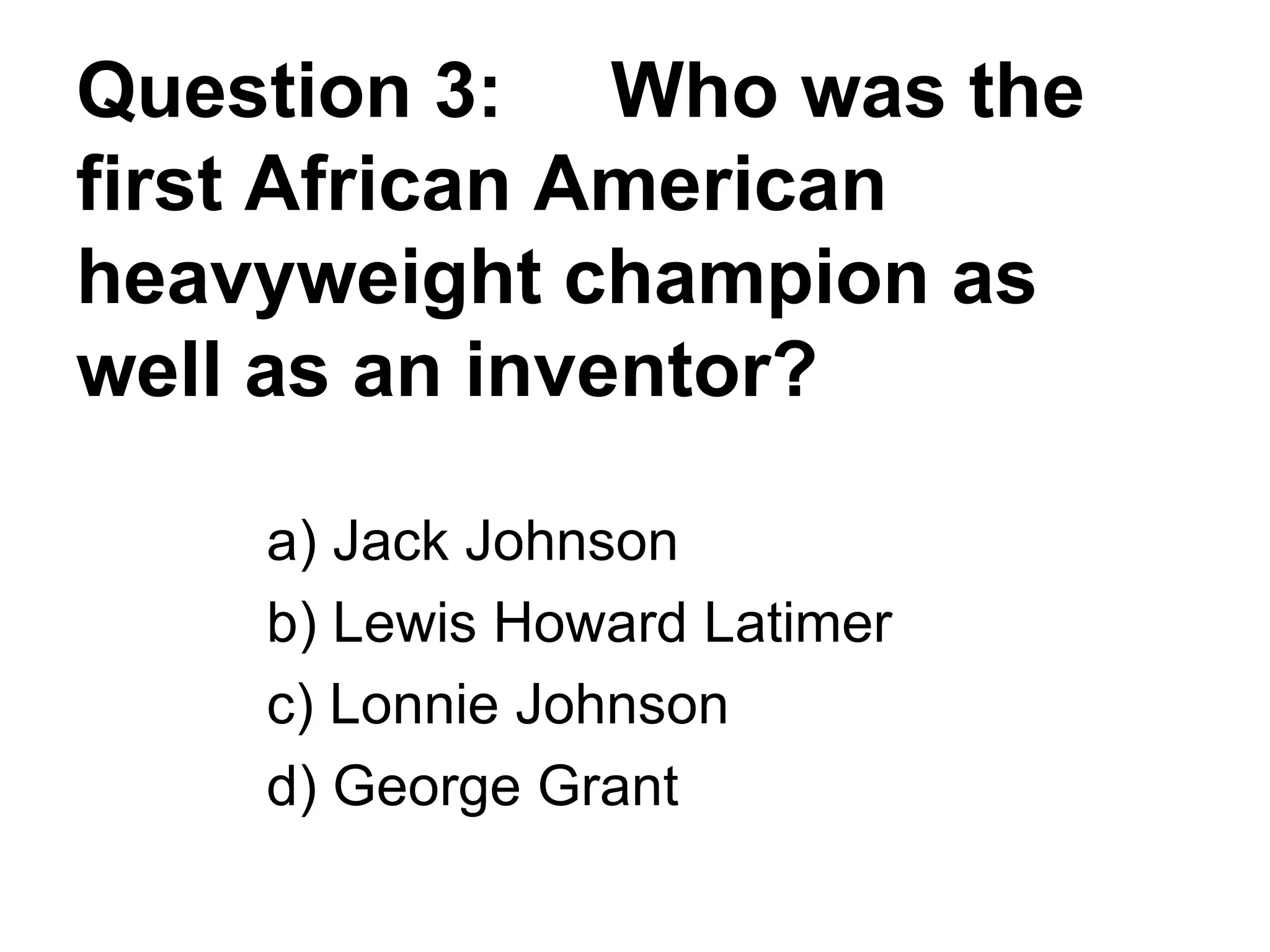 African American Inventors Quiz | PPS