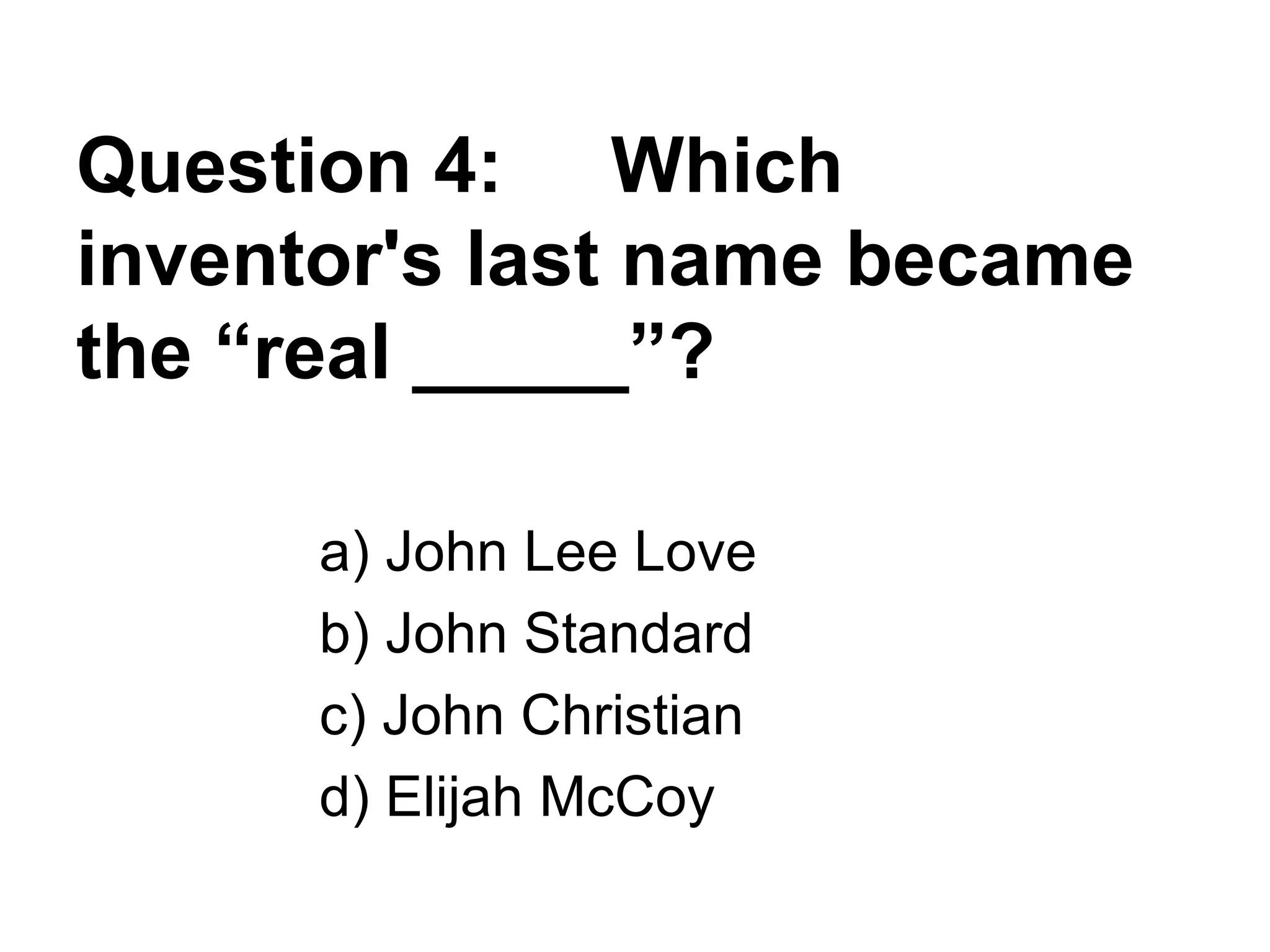 African American Inventors Quiz | PPS