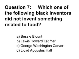 African American Inventors Quiz | PPS