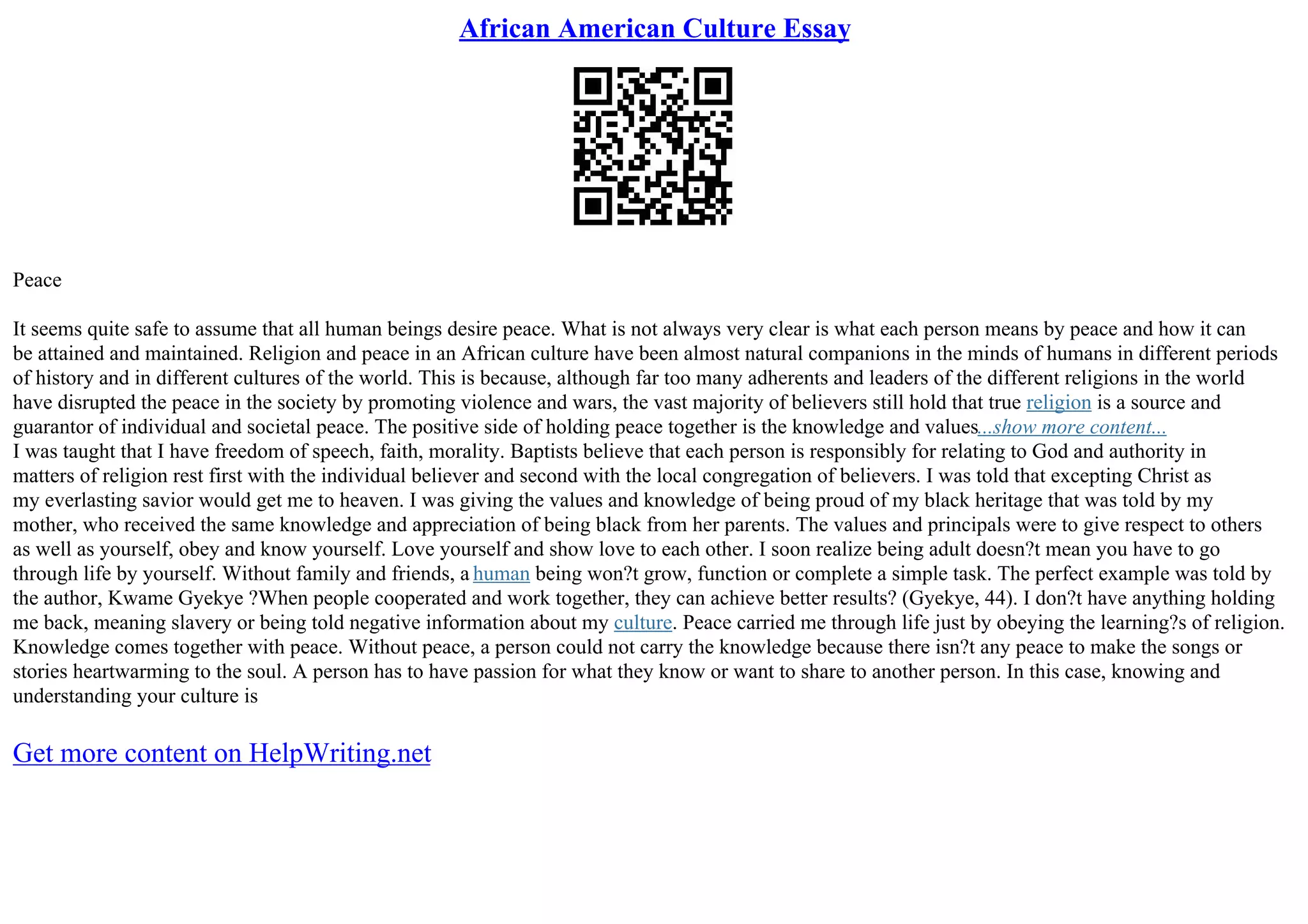 African-American Culture | PDF