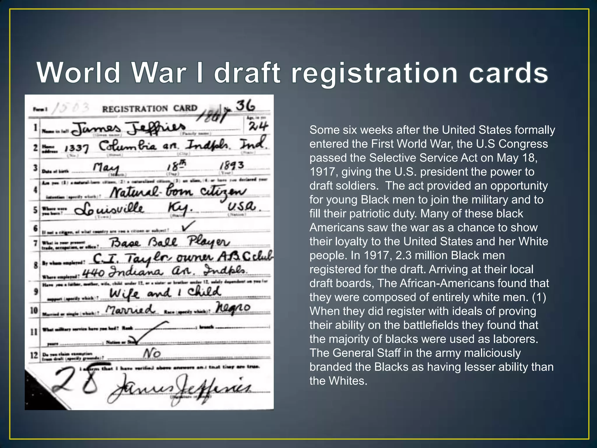 African-Americans in World War I | PPTX