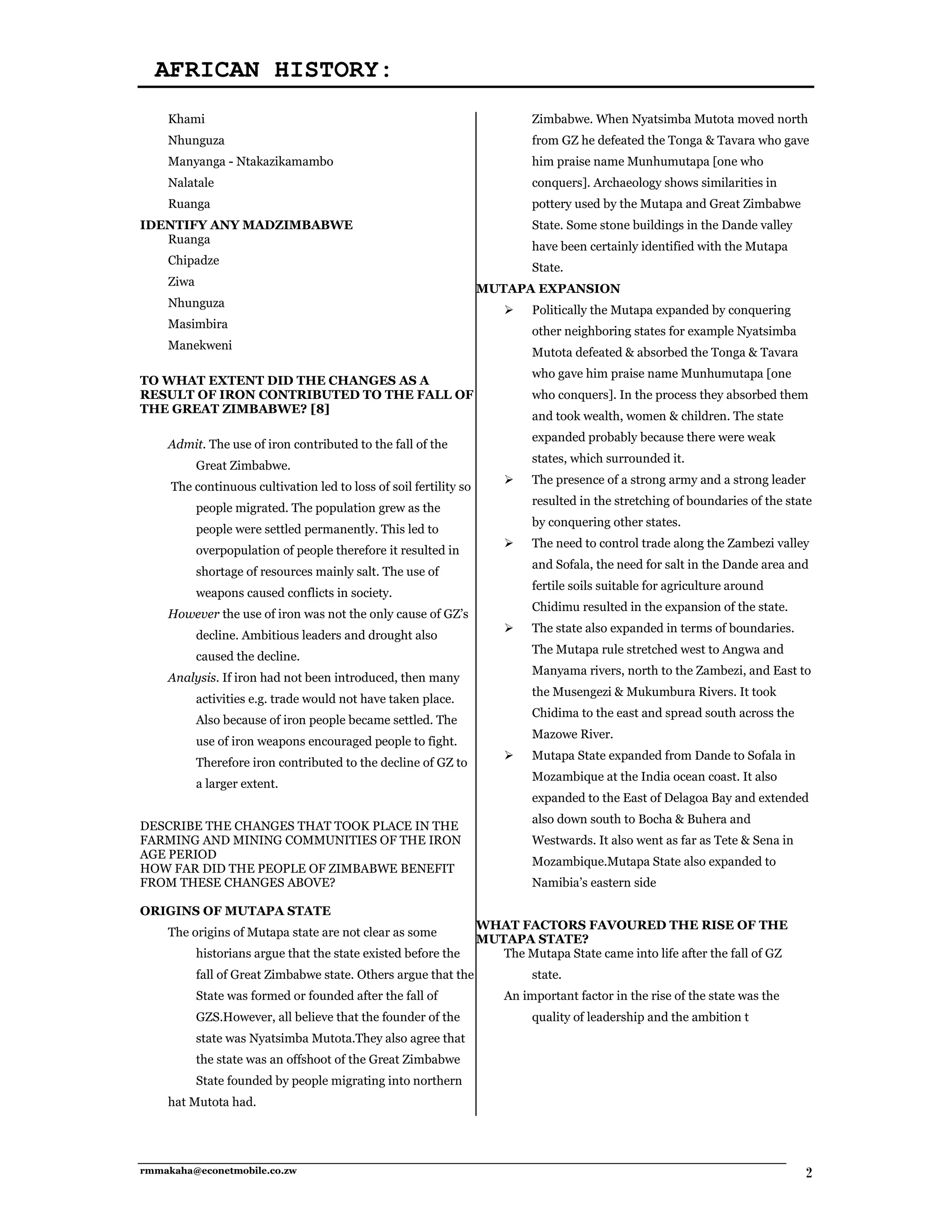 African History 1 Pdf