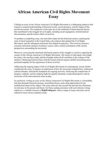 African American Civil Rights Movement Essay.pdf