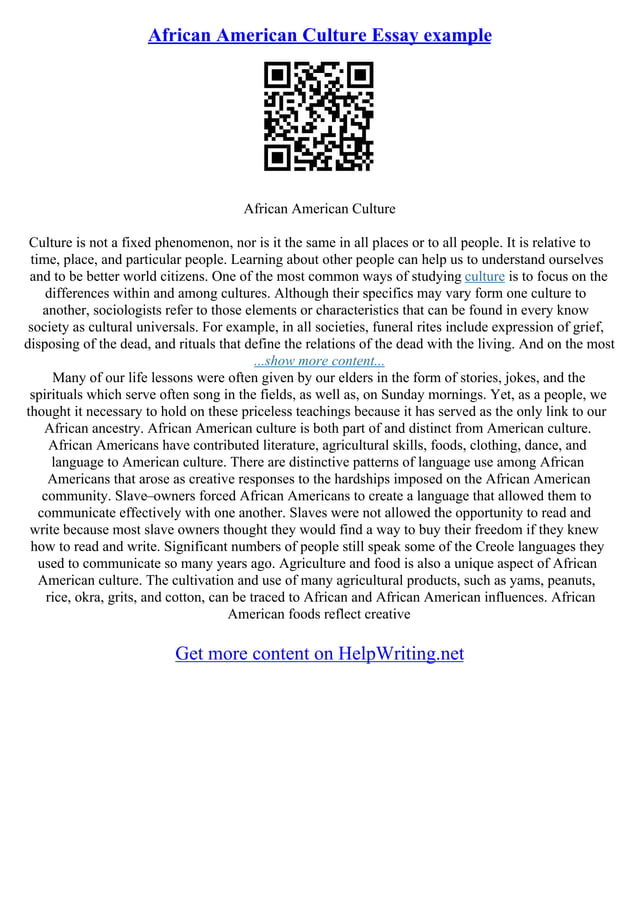 African American Culture Essay | PDF | Religion & Spirituality