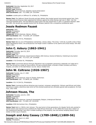 African American Historical Markers in Philadelphia | PDF