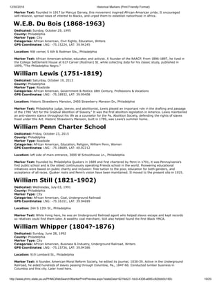 African American Historical Markers in Philadelphia | PDF