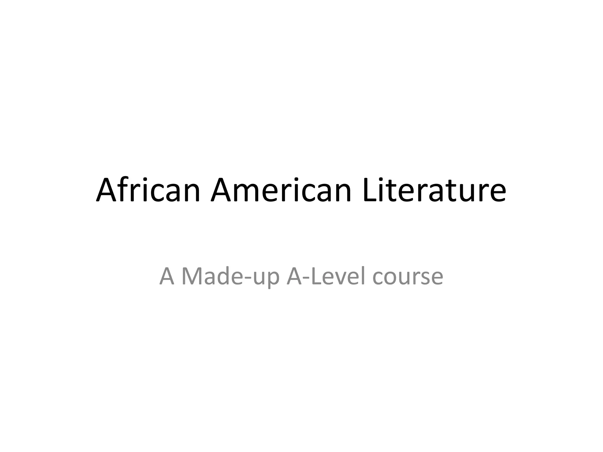 African american literature | PPTX | Books and Literature