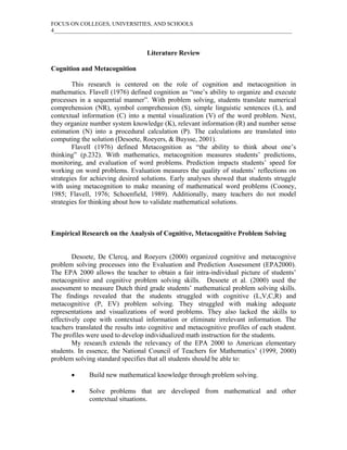 AN IN-DEPTH ANALYSIS OF THE COGNITIVE AND METACOGNITIVE DIMENSIONS OF AFRICAN AMERICAN ...