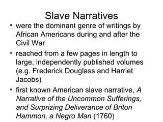 African american slave narrative | PPT