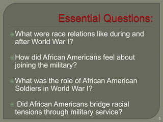 African American soldiers in WWI part 2 | PPTX