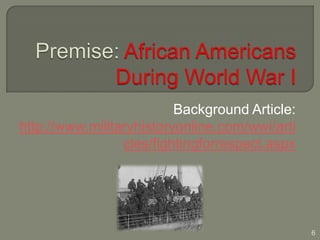 African american soldiers in WWI part 1 | PPTX