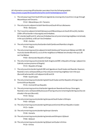 African bordering countries Sporcle quiz | PDF