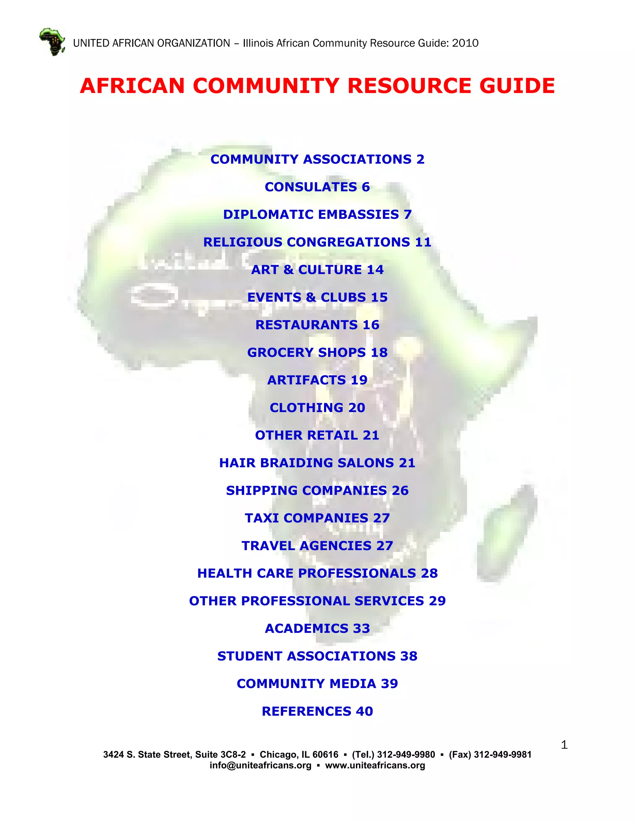 African Community Resource Guide | PDF