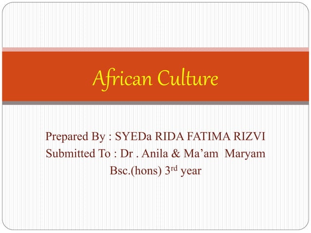 African culture | PPTX
