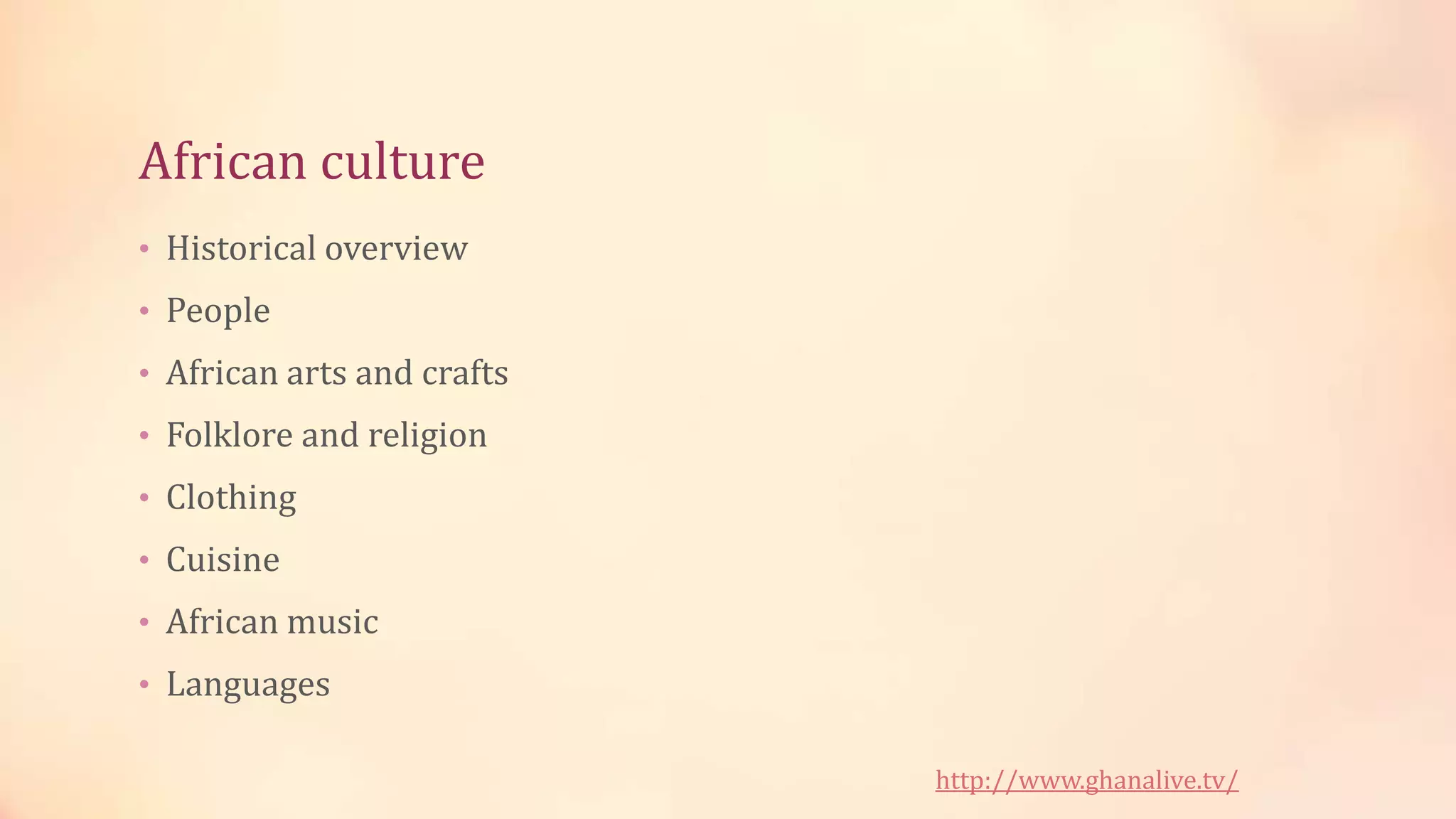 African cultures | PPTX