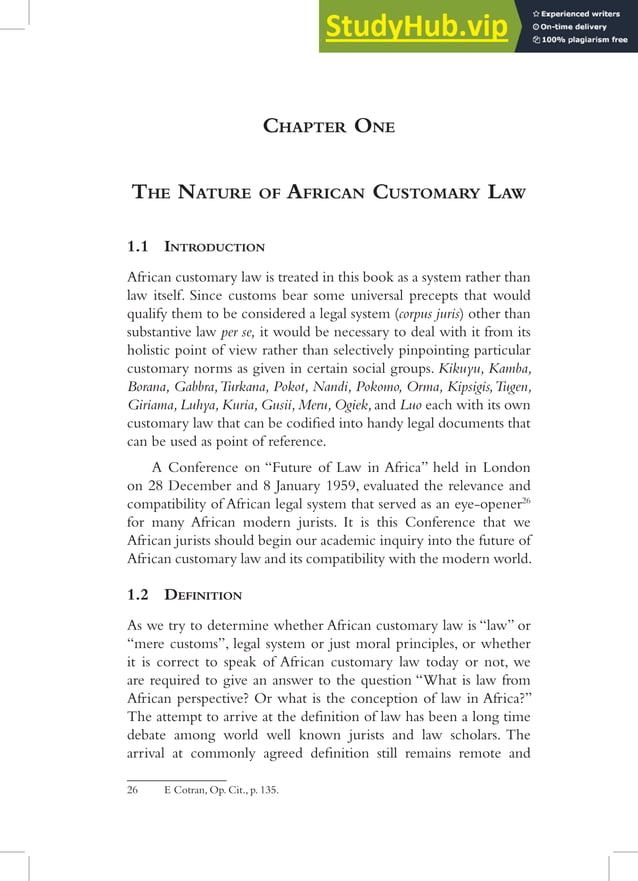 AFRICAN CUSTOMARY LAW SYSTEM | PDF