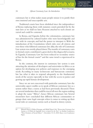 AFRICAN CUSTOMARY LAW SYSTEM | PDF