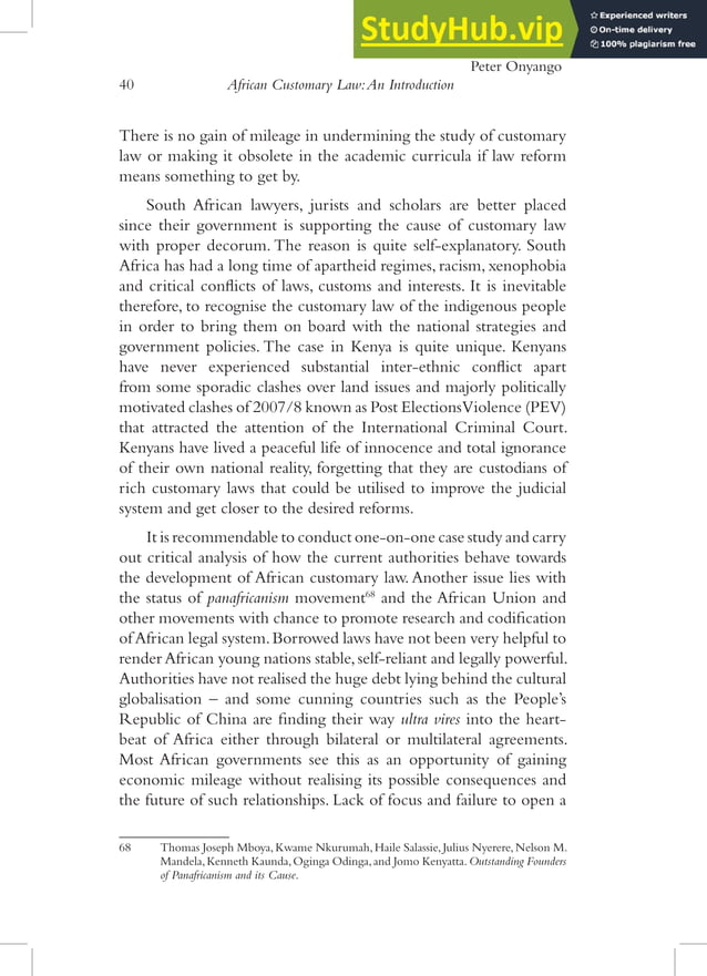 AFRICAN CUSTOMARY LAW SYSTEM | PDF