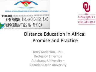 Distance Education- Emerging Technologies and Opportunities in Africa ...
