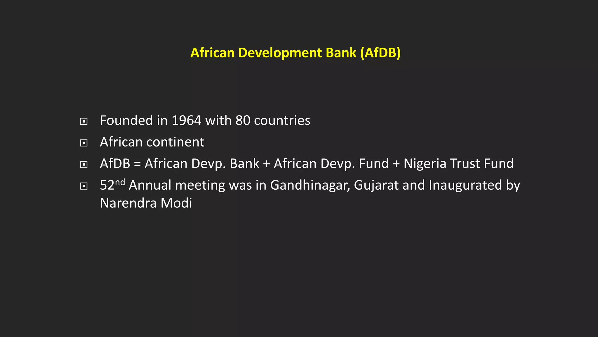 African Development Bank (AfDB) & Inter American Development Bank | PPT