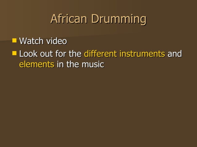 African drumming | PPT