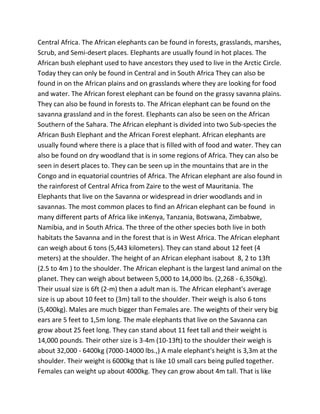 African elephant report | PDF