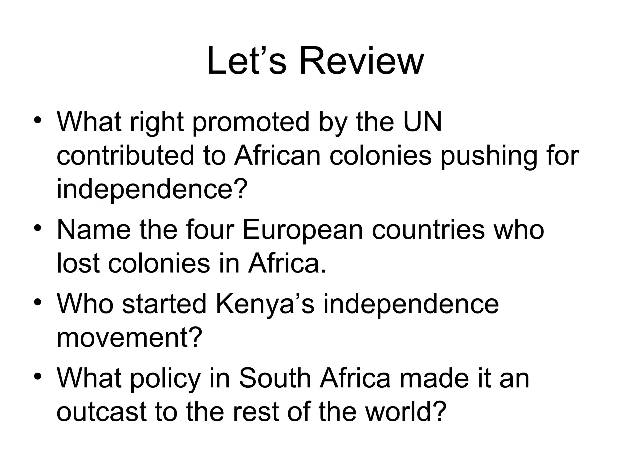 African independence movements | PPT